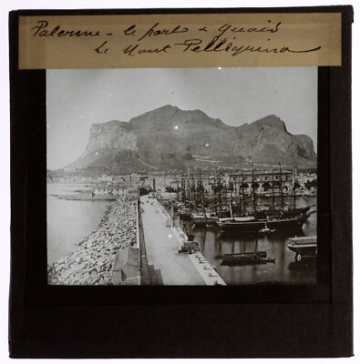 Italien Palermo Monte Pellegrino Projektionstafel Nach Einem Foto ...