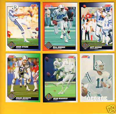 1991 Score Indianapolis Colts Set JEFF GEORGE ROHN STARK BILL BROOKS ...