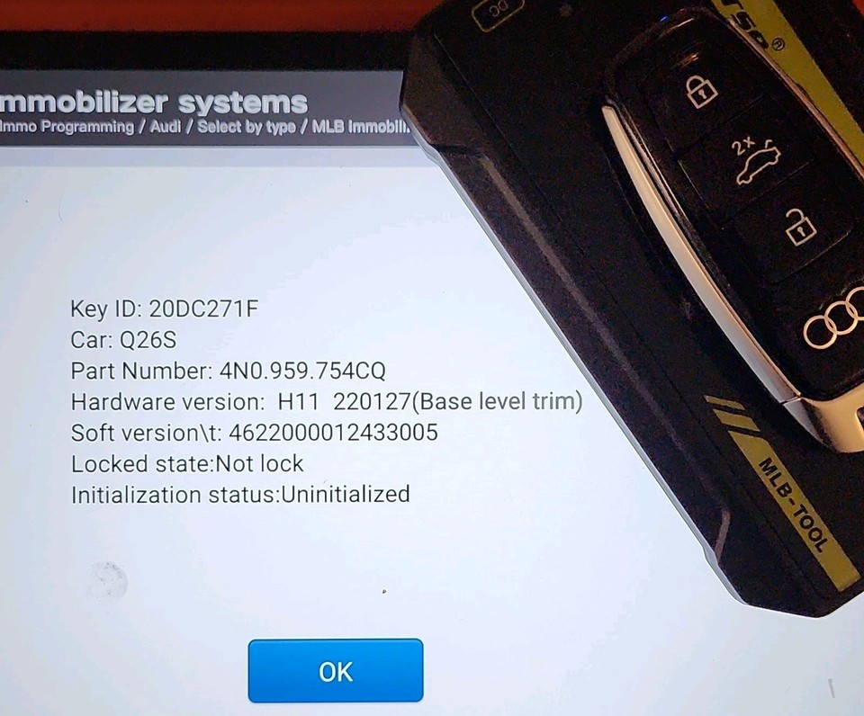 New Oem Unlocked Audi MLB Smart Key Fob Remote Transmitter + Uncut Key ...