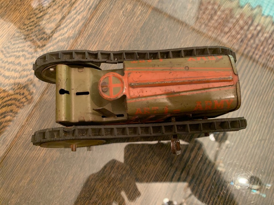 Vintage Marx green windup tractor/caterpillar metal - works | eBay