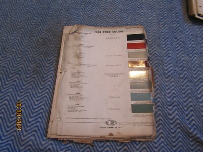 1953 FORD COLOR CHIPS CHART | eBay