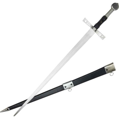 Two Handed Gothic Bastard Sword / Battle Ready Sword with wooden ...