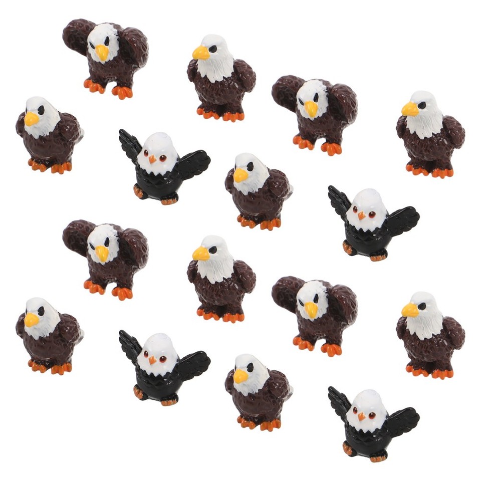 16pcs Eagle Figurine: Tiny Resin Bird Figurine Miniature Realistic ...