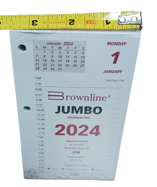 2024 Brownline C2R Jumbo Calendar Home Office Calendars Pad Refill 6" x ...