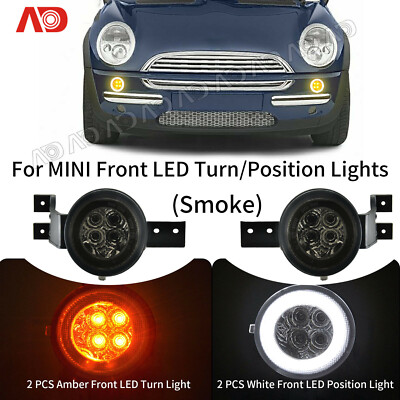 For Mini Cooper R50 R52 R53 02-08 Smoked LED Turn Signal Light Parking ...