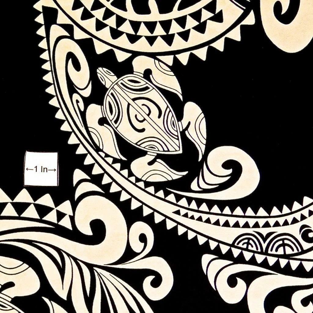 Hawaiian Tribal Print Pattern Black And White