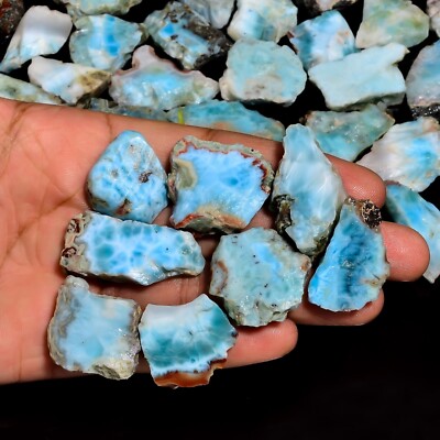 Natural Larimar Pectolite Slice Rough Gemstone Row Larimar Stone | eBay