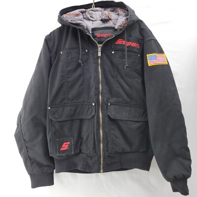 Snap On Coat Mens L Black Canvas Insulated Duck Tools Heavyweight 2014 ...