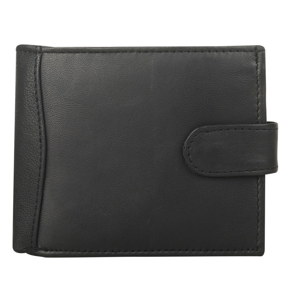 Mans Black Real Leather Wallet RFID SAFE Contactless Card Blocking ID ...