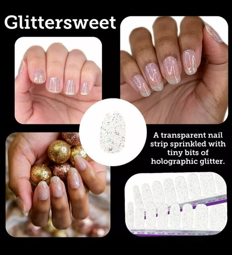 Color Street “GLITTERSWEET” Clear Glitter Overlay 100% Real Nail Polish ...