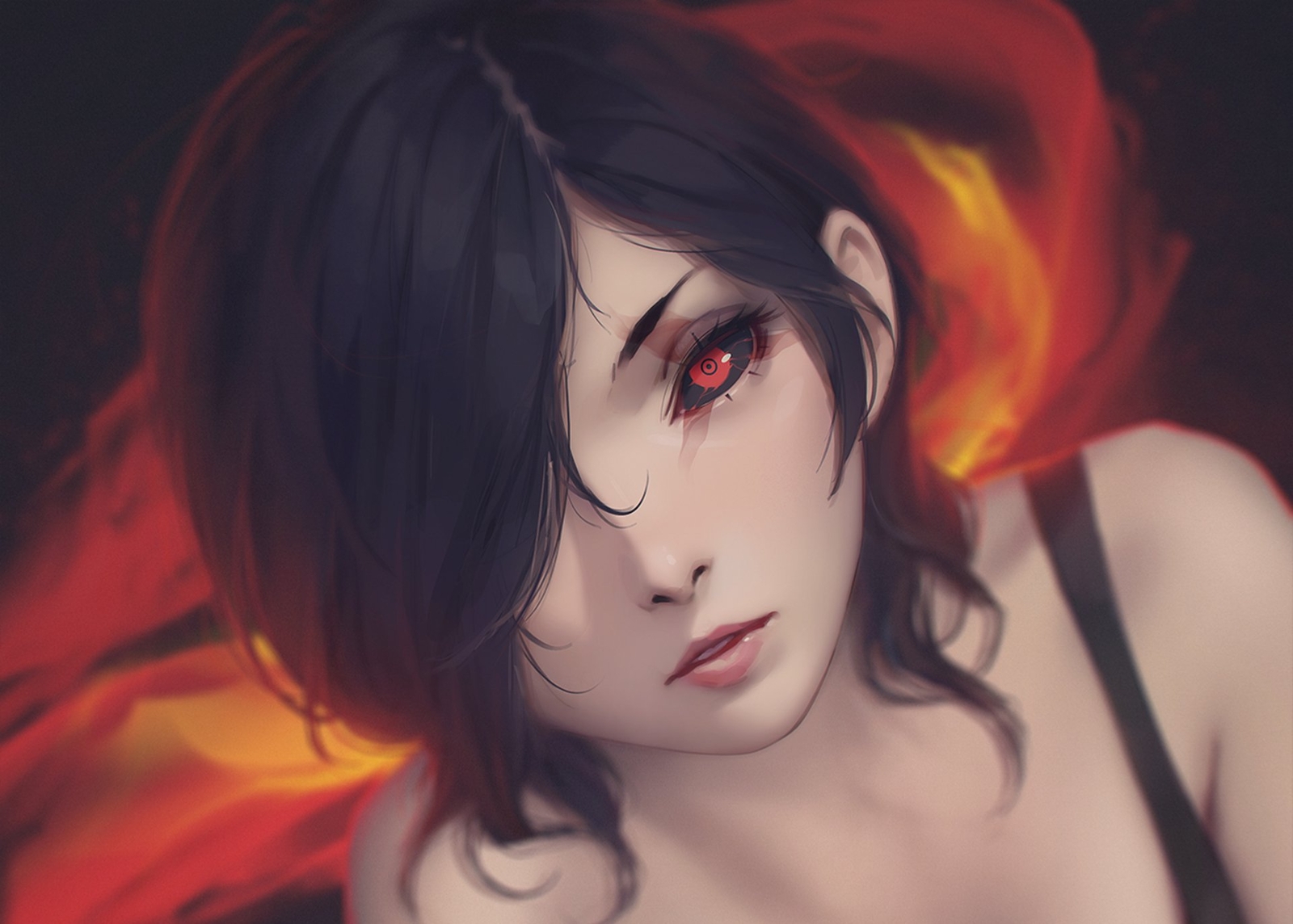 Anime tokyo ghoul girls red eyes kirishima touka purple Playmat Game ...