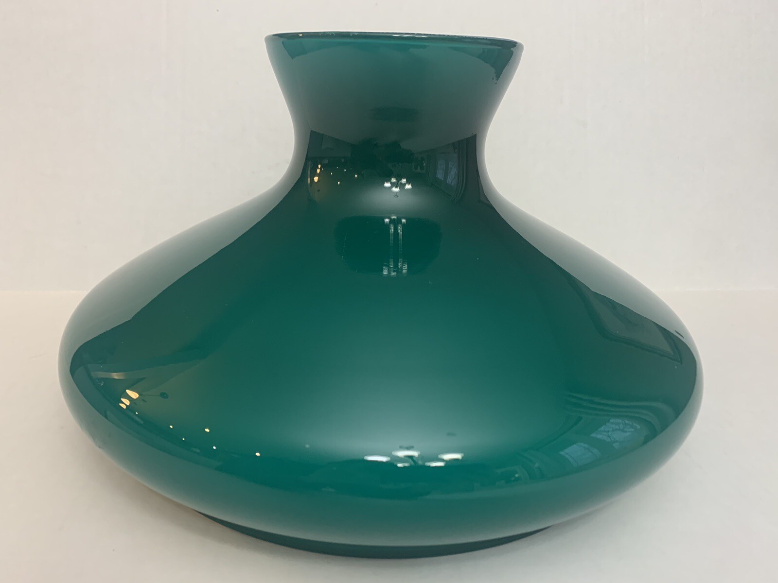 VTG. EMERALD GREEN TAM-O-SHANTER GLASS LAMP SHADE 10" FITTER-EXC ...