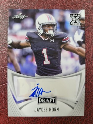 Jaycee Horn 2021 LEAF DRAFT ROOKIE RC AUTO #BA-JH3 CAROLINA PANTHERS ...