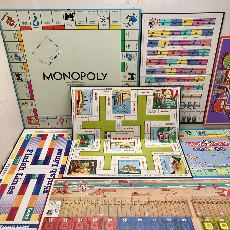 Vintage Game Board Lot for Display or Crafts. 7 Vintage Board Game ...