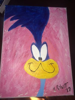 ROAD RUNNER ORIGINAL POP ART ON 9X12 STRETCHED CANVAS | eBay