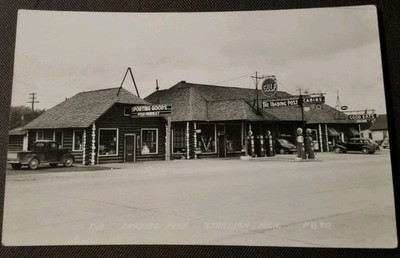 Standish Michigan RPPC Cabins Trading Post Sporting Goods Gulf Station ...