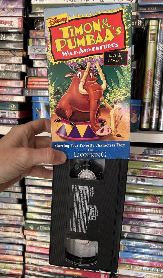 Timon & Pumbaa VHS Tape Lion King Character Movie Rare HTF OOP 1996 90s ...