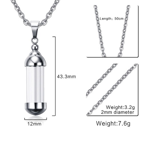 Stainless Locket Pendant Necklace Ash Urn Hair Capsule Cremation ...