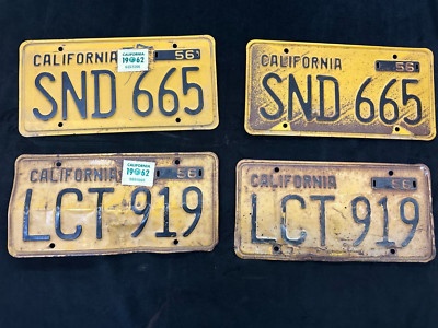 VINTAGE 1956 CALIFORNIA LICENSE PLATES | eBay