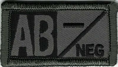 ACU Grey Gray Black Blood Type AB- Negative Patch Fits For VELCRO ...