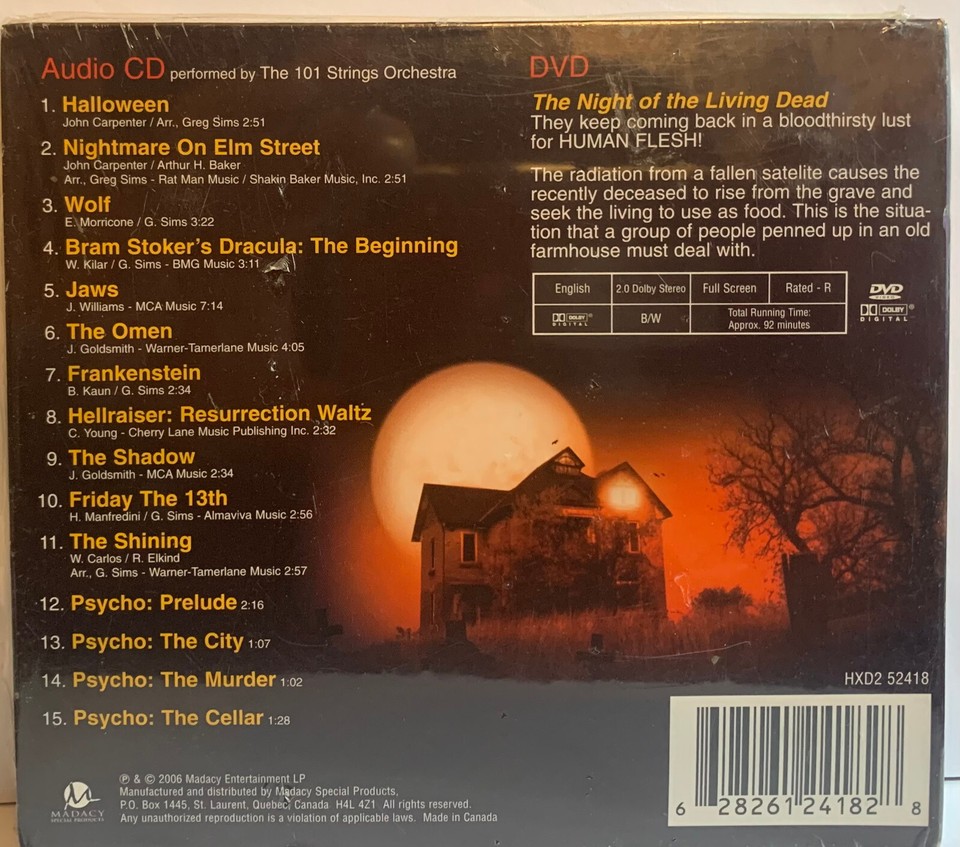 SEALED!! Halloween Fright Night combo CD/DVD: Night of the Living Dead ...