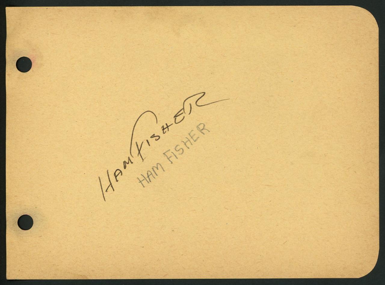 HAM FISHER (1900-1955) signed album page | "Joe Palooka" cartoonist ...