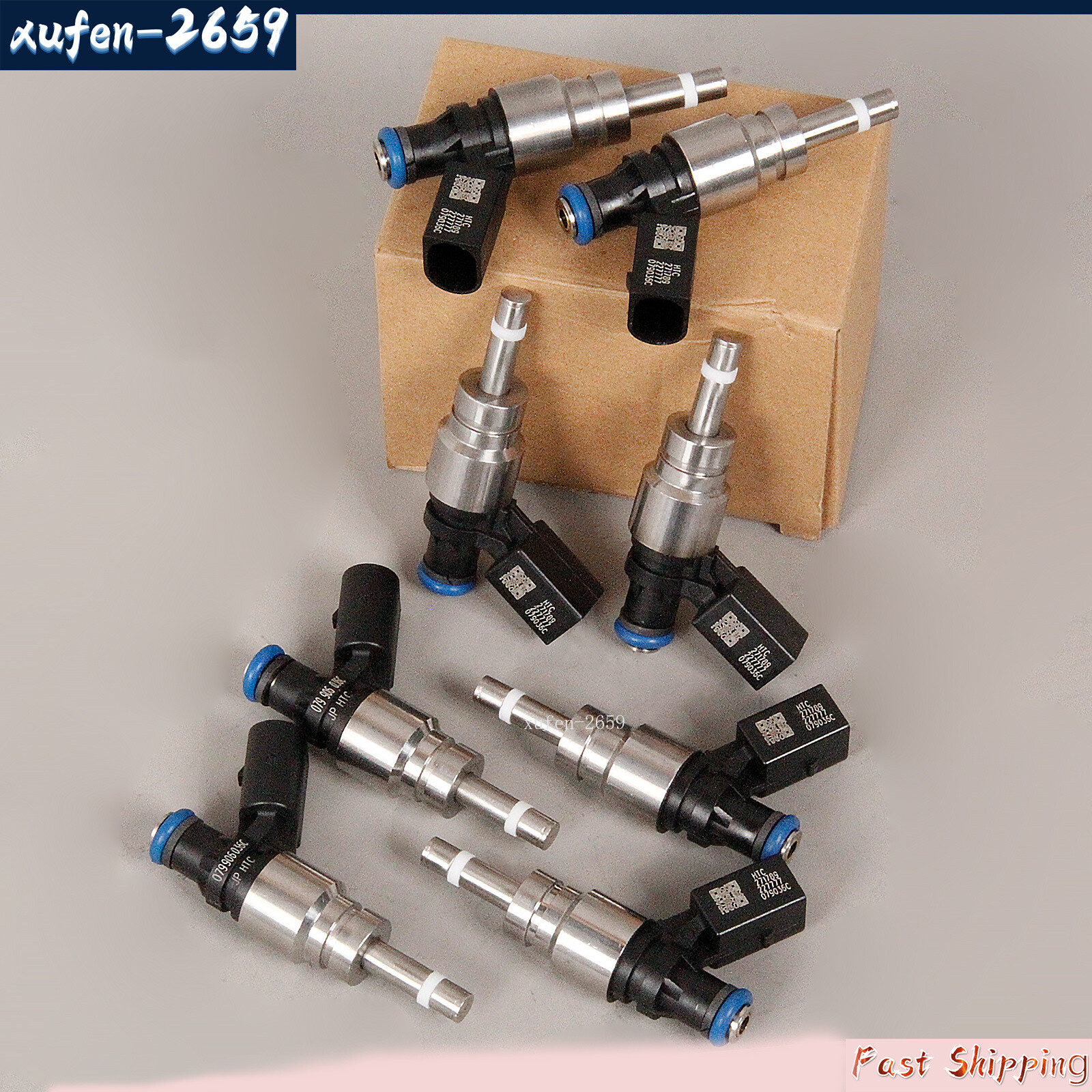 Set of 8 Fuel Injectors For 07-10 Audi A6 A8 Q7 S5 4.2L 06E906036E ...