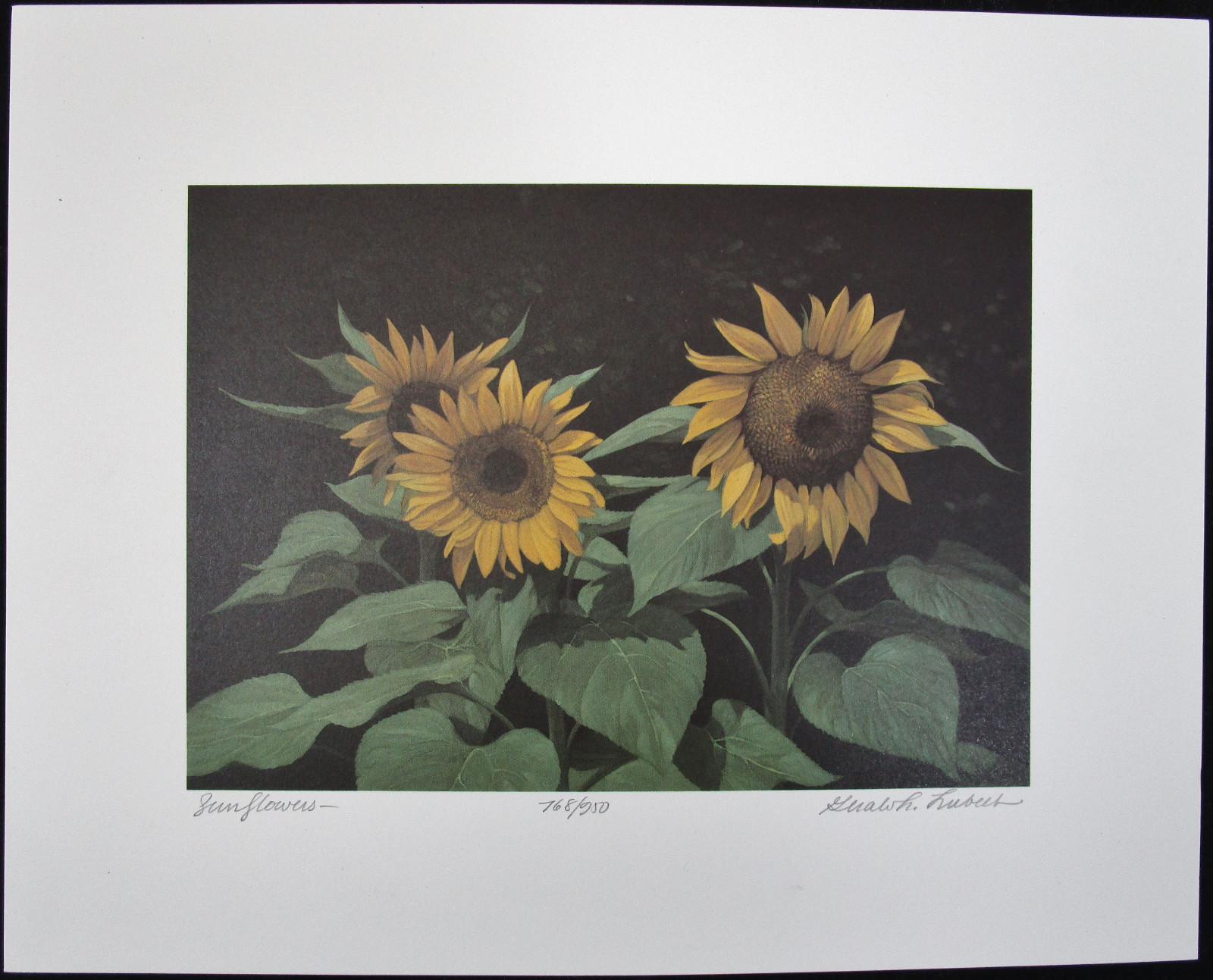 Gerald LUBECK, Original Offset Lithograph, Sunflowers, Signed Numbered ...