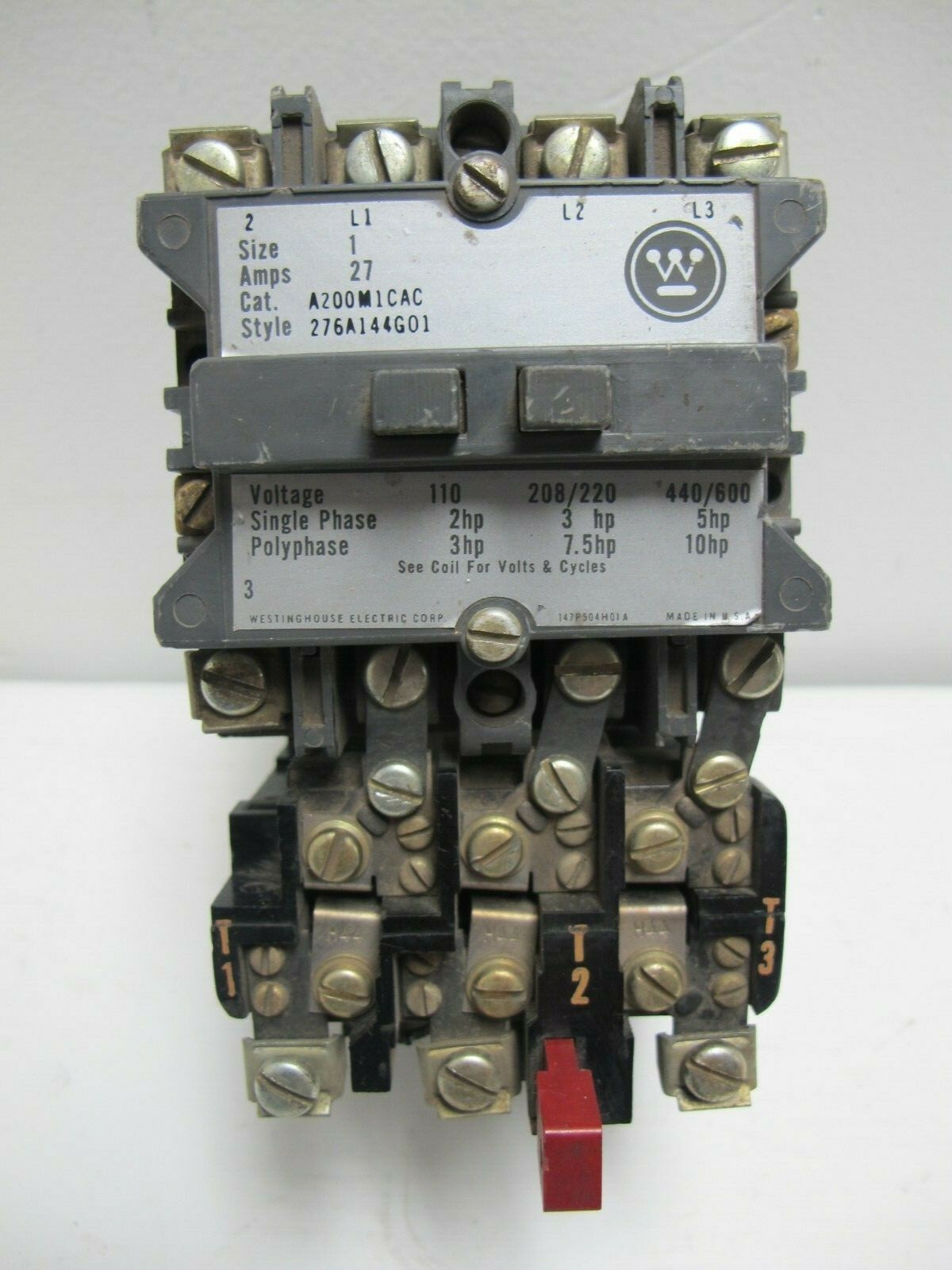 Westinghouse Size 1 Motor Starter A200M1CAC 10 HP 120V Coil Sz 1 ...