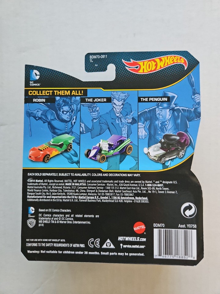 NEW 2014 HOT WHEELS BATMAN HOT ROD DIE-CAST DC COMICS SUPERHERO CAR ...