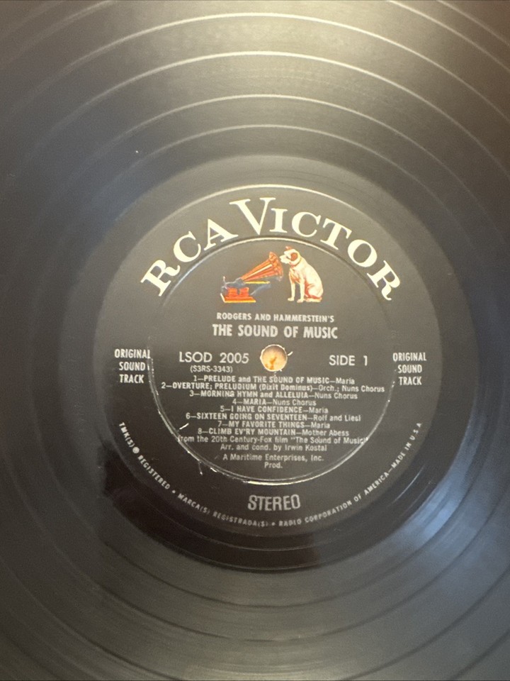 The Sound Of Music Original Soundtrack 1965 RCA Vinyl LP Record LSOD ...