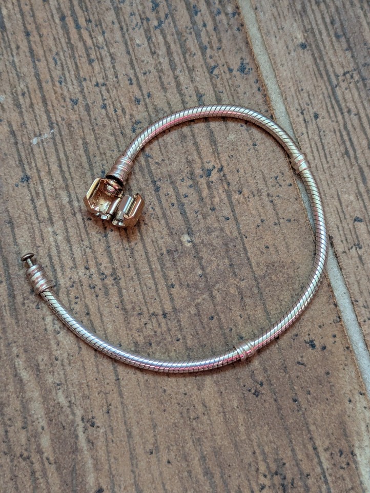 Pandora Moments Bracelet With Rose Gold Clasp 18cm - 580702 | eBay UK