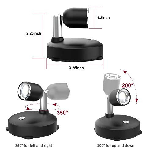 LED Spotlight, Battery Operated Lights with Remote Control, Dimmable ...