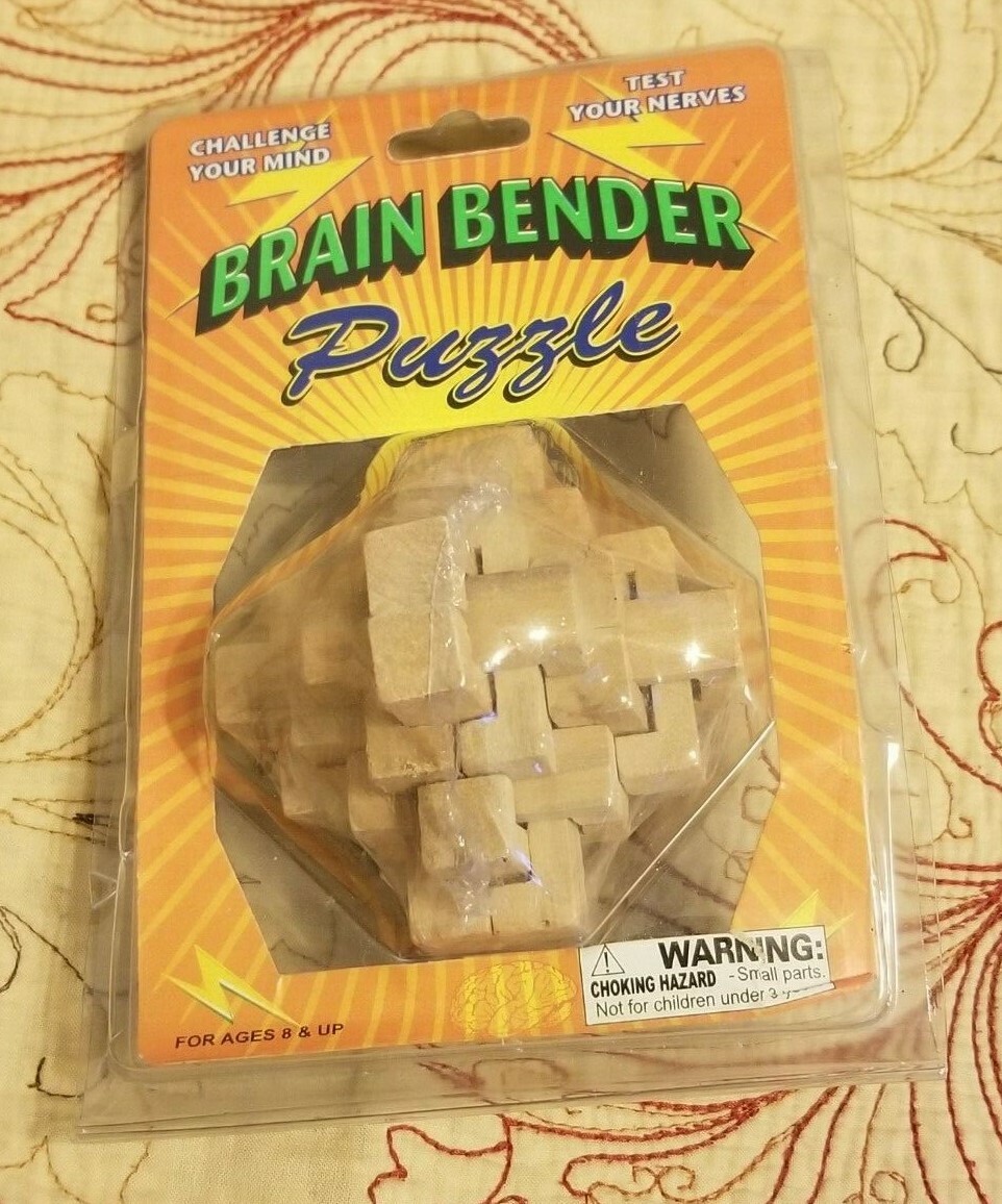 Wooden Brain Bender Puzzle for Ages 8+ Wood Challenge Puzzle Toy NEW | eBay