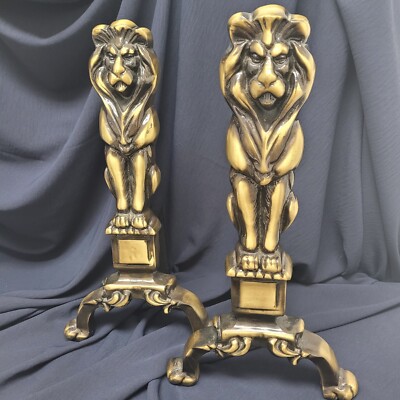Fireplaces & Mantels - Lion Andirons