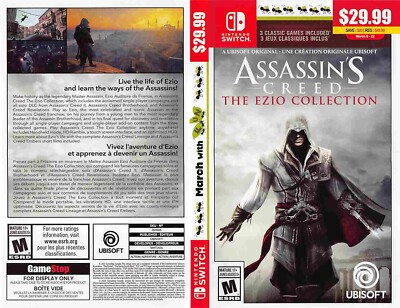 Nintendo Switch ASSASSIN'S CREED EZIO COLLECTION store display box art ...