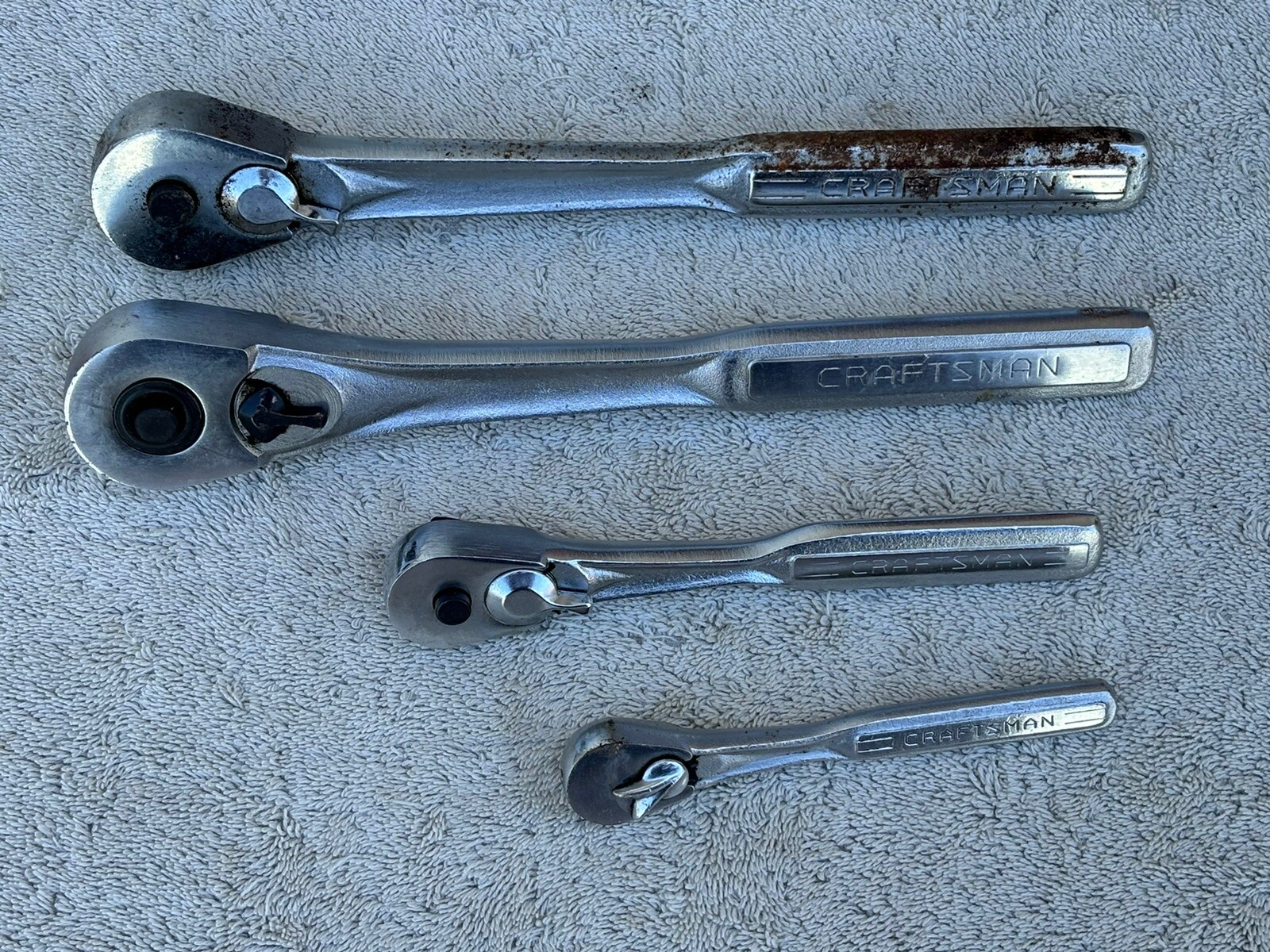 Vintage Craftsman 1/2” 3/8” 1/4” Ratchet Lot Of 4 Oil Hole Patent ...