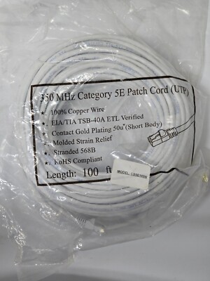 Cat 5e Ethernet Cable High Speed Patch Internet Cable Lan Rj45 60 100ft ...
