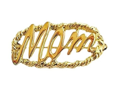Mom Pin Brooch Goldtone Cursive Script Mother Madre Momma Mami Mama ...
