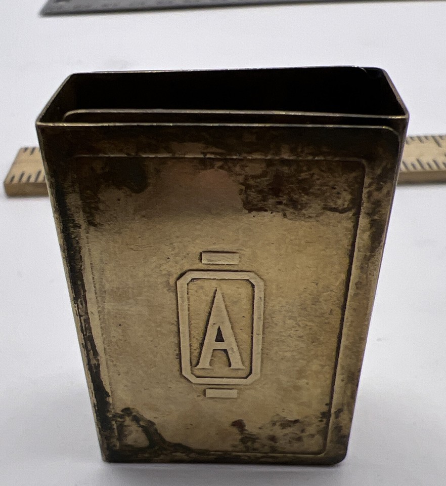 2 VINTAGE BRASS MATCHBOX HOLDERS,ENGRAVED | eBay