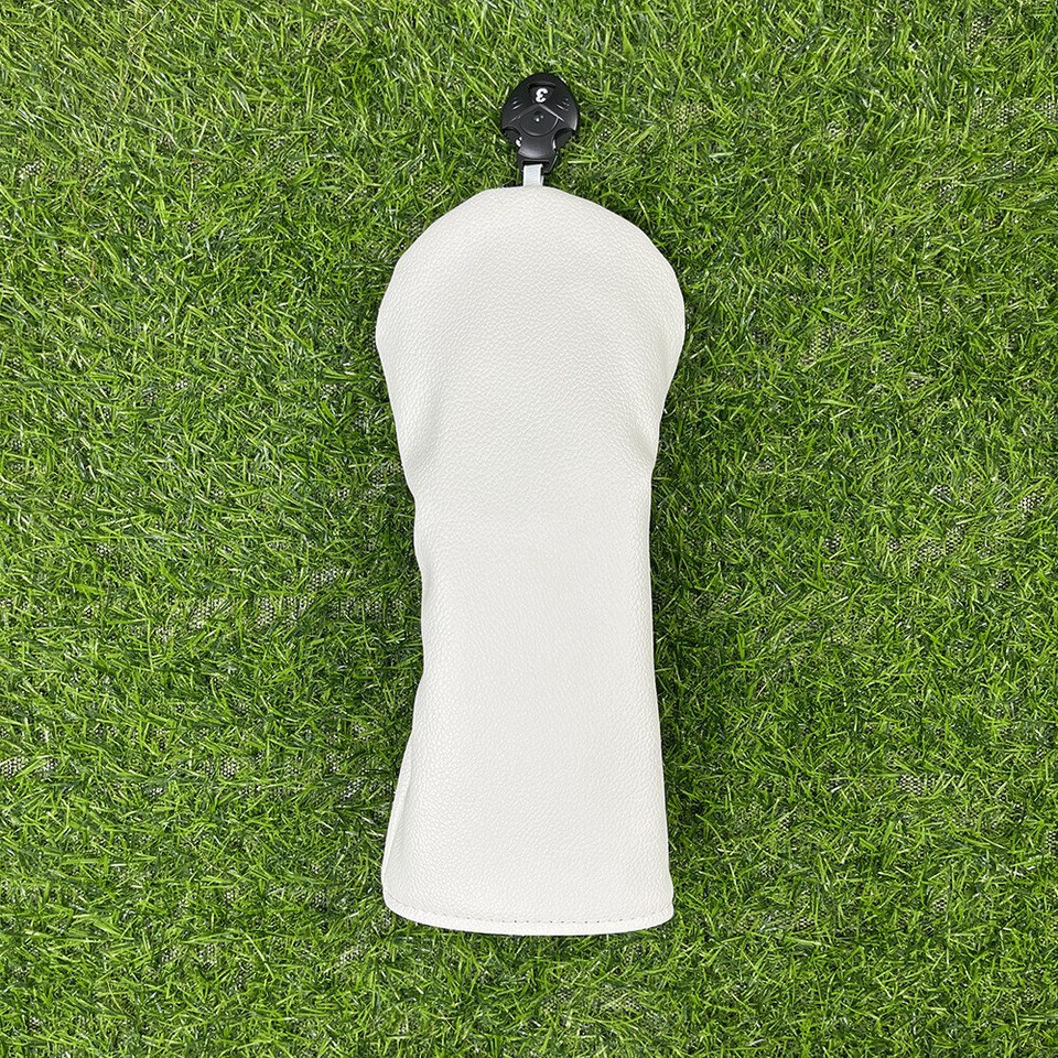 Solid Minimalist White Golf Club Head Covers Driver Woods Hybrid UT ...