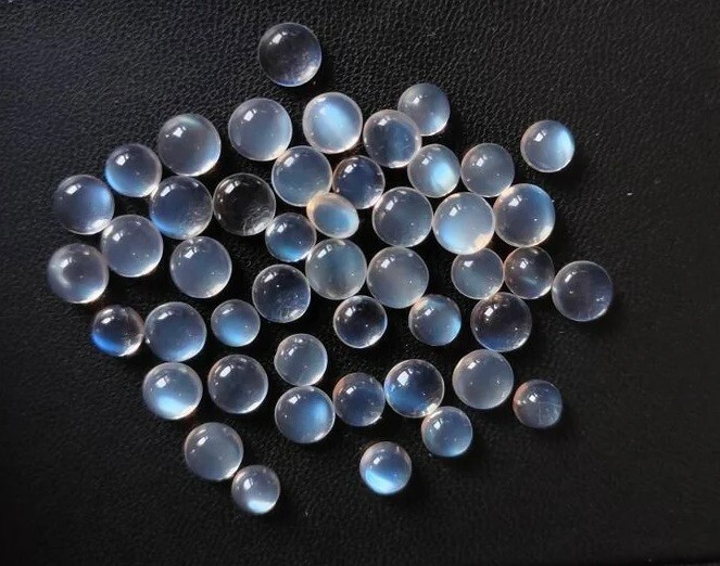 Natural Ceylon Moonstone 5 Piece lot 6 MM Round Shape Ceylone Cabochon ...