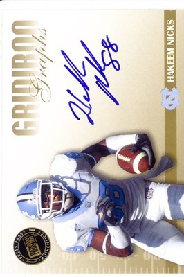 hakeem nicks rookie rc draft auto autograph carolina tarheels unc ...