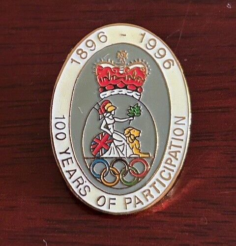 1996 Atlanta Olympics GREAT BRITAIN '100 YEARS OF ... " NOC Pin Badge ...