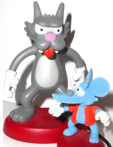The SIMPSONS world of springfield 2001 ITCHY SCRATCHY cat mouse ...