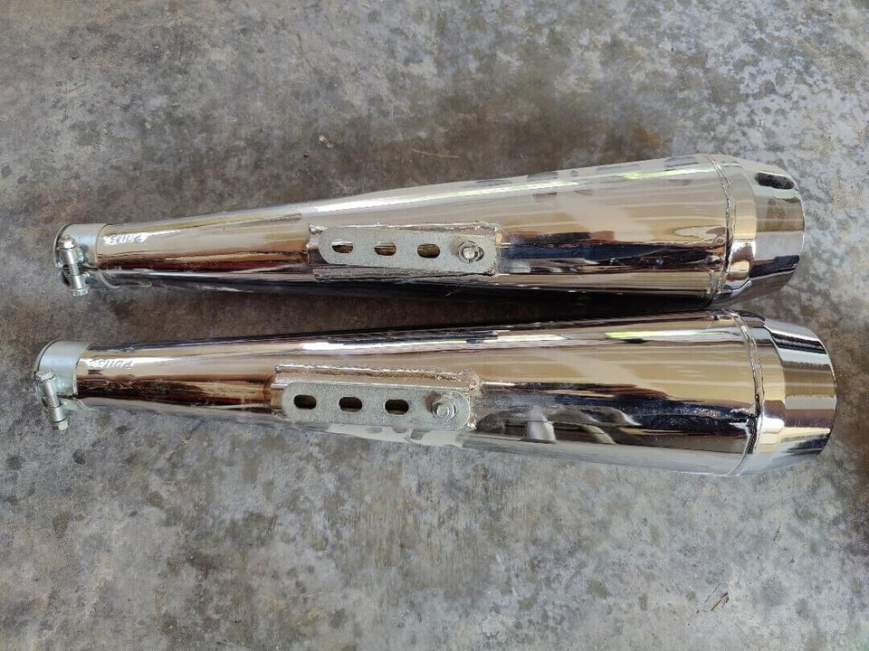 AUTHENTIC/ORIGINAL English Dunstall Power Silencer Motorcycle Mufflers ...