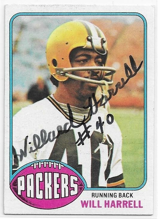 WILL HARRELL Autographed Signed 1976 Topps Football card #483 Green Bay ...