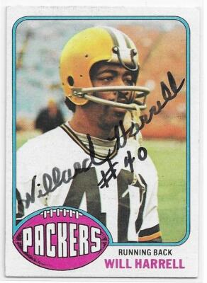 WILL HARRELL Autographed Signed 1976 Topps Football card #483 Green Bay ...
