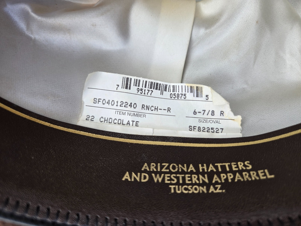 Vintage Stetson 4X Beaver Chocolate Brown Last Drop Rancher Size 6 3/4 ...