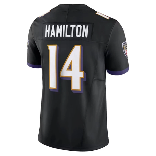 NWT Men's/Youth Ravens Kyle Hamilton #14 purple Stitched Player Jersey ...